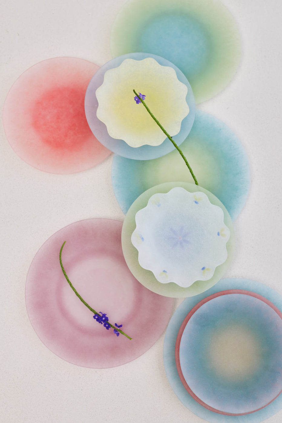 Hand-Blown Cloudy Glass Vase - Lead-Free Crystal, 580ml, Unique Design ...